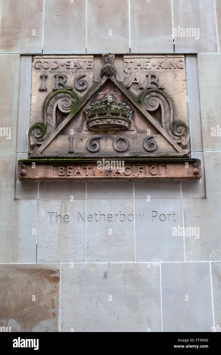 One of the old signs from Netherbow Port which once stood on the Royal ...