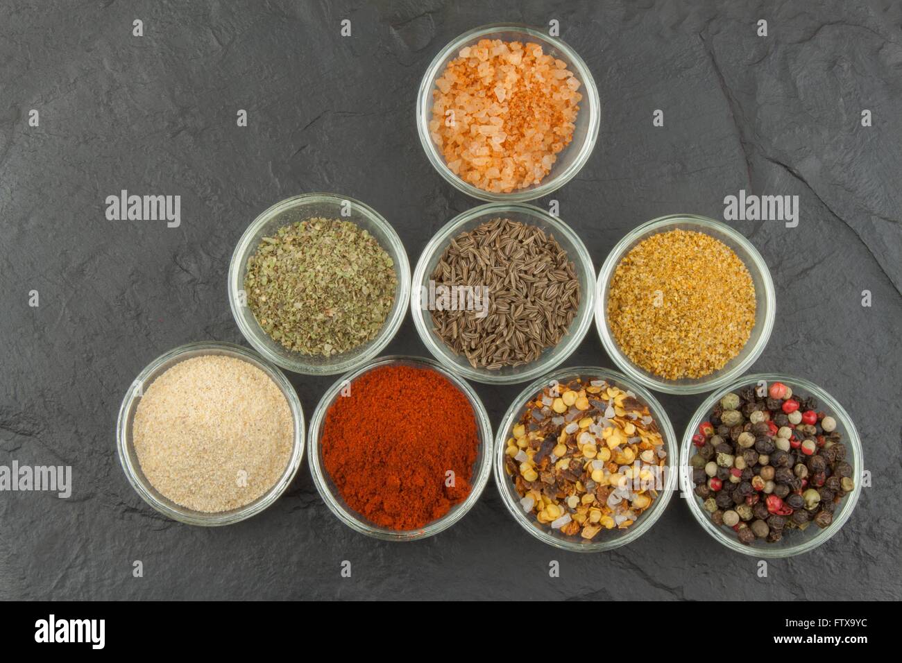 The joy of cooking, preparation of spices. Various kinds of spices ...