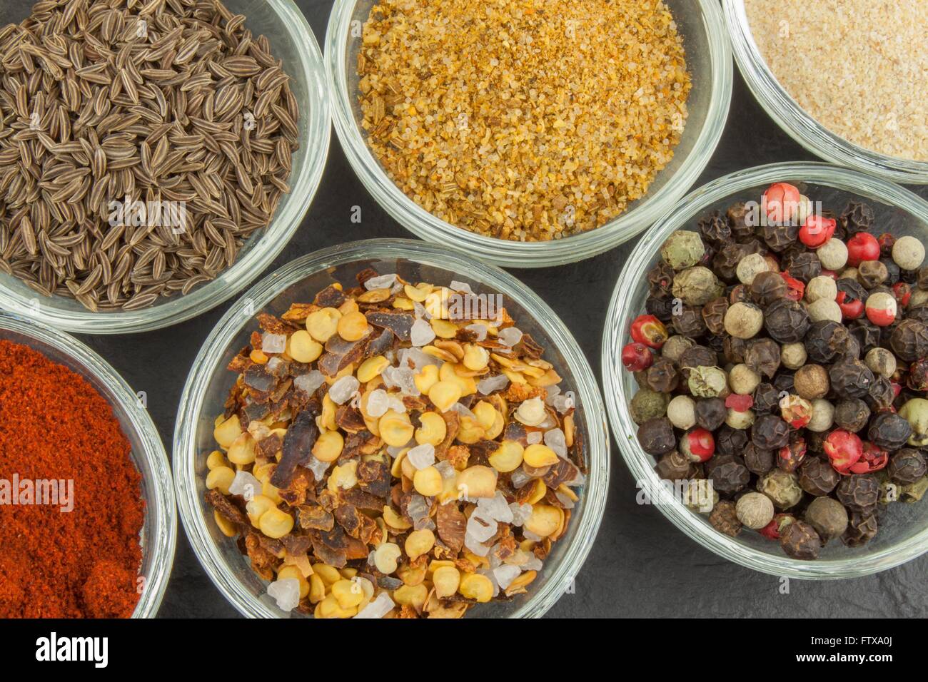 The joy of cooking, preparation of spices. Various kinds of spices ...