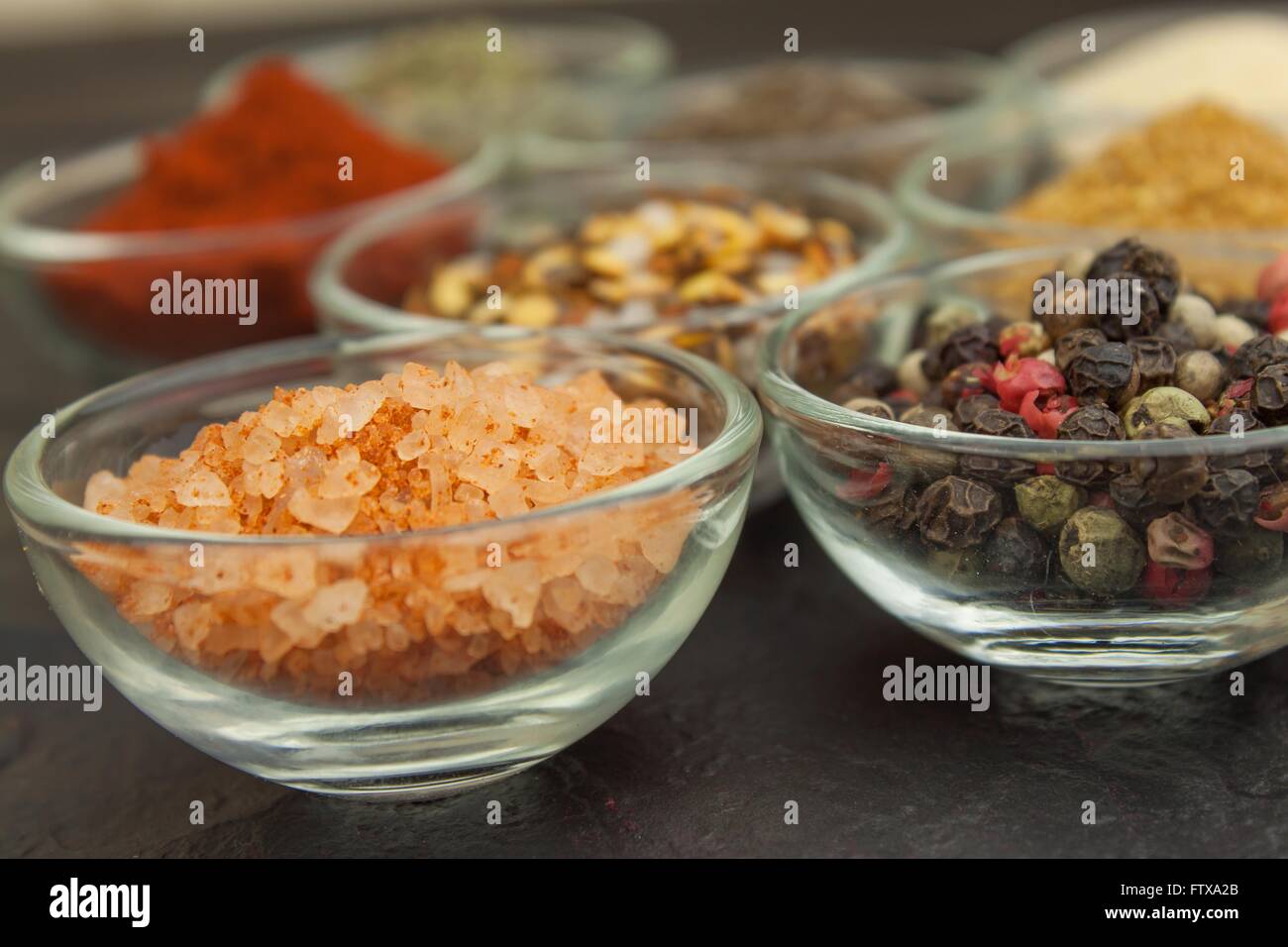 The joy of cooking, preparation of spices. Various kinds of spices ...