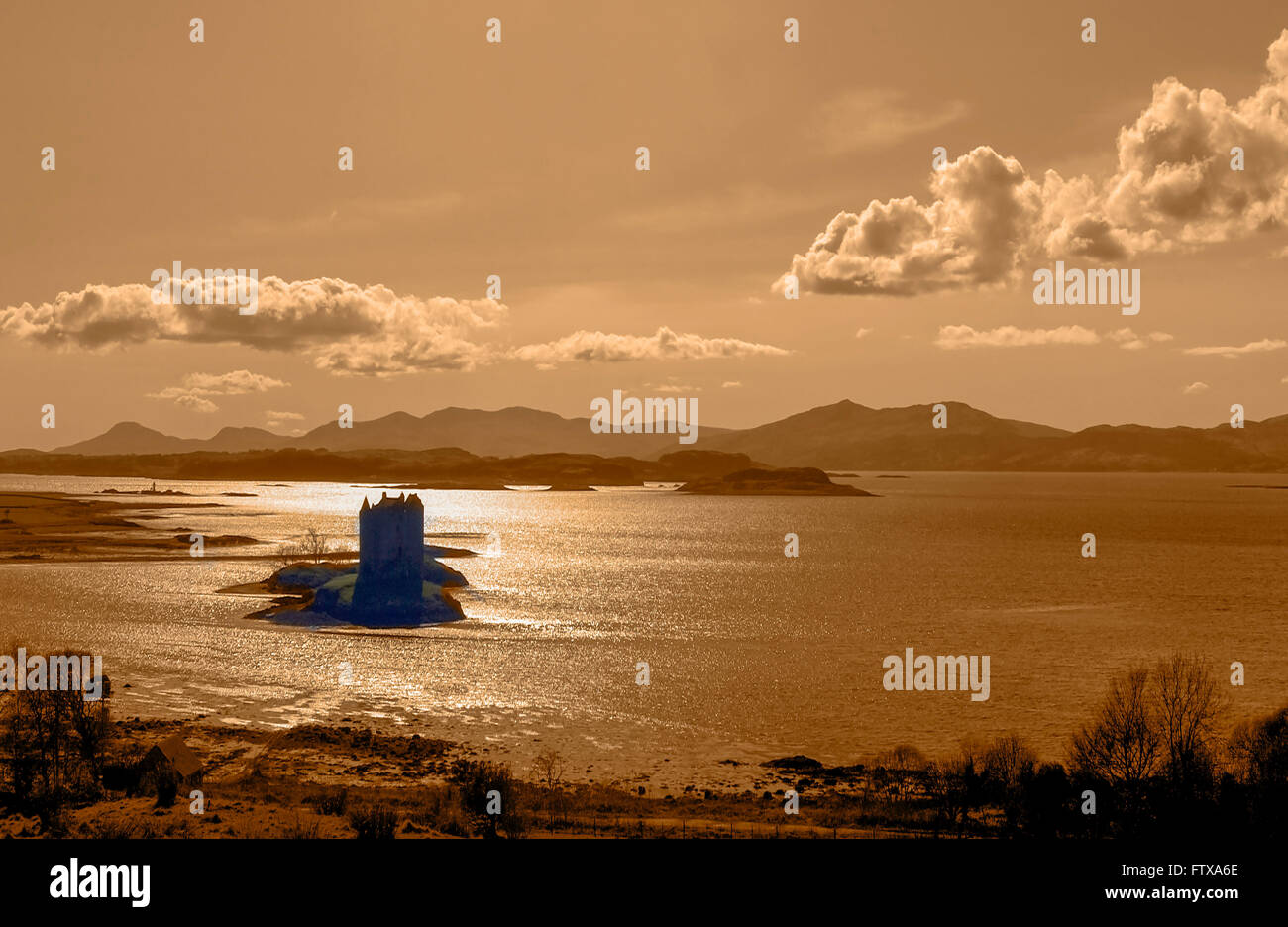 Castle Stalker is a four-story tower house or keep picturesquely set on ...