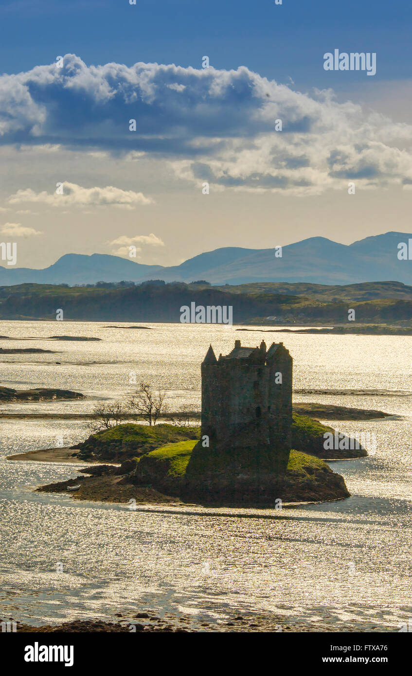 Castle Stalker is a four-story tower house or keep picturesquely set on ...