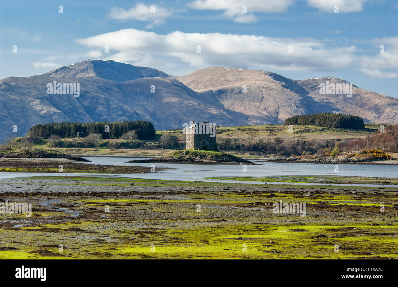 Castle Stalker is a four-story tower house or keep picturesquely set on ...