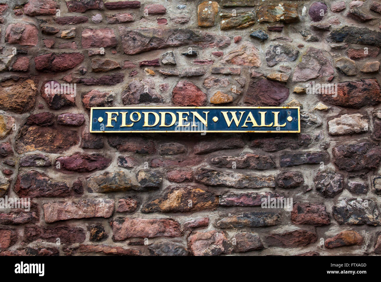A plaque marking a section of the historic Flodden Wall in Edinburgh ...