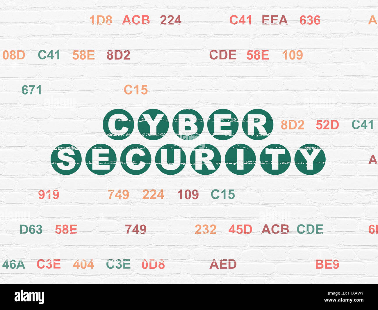 Protection concept: Cyber Security on wall background Stock Photo - Alamy