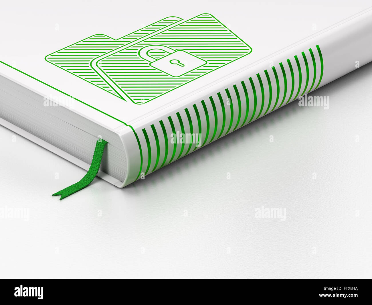 Finance concept: closed book, Folder With Lock on white background ...