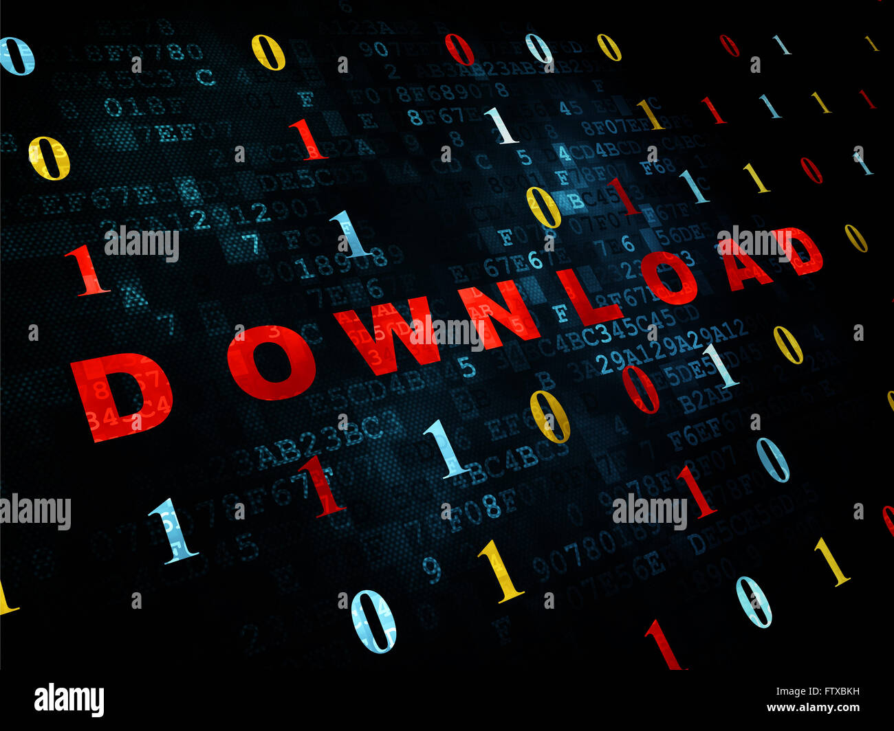Web development concept: Download on Digital background Stock Photo - Alamy