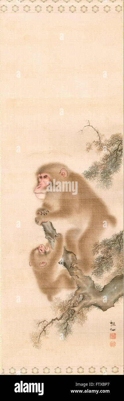 Mori Sosen - Hanging Scroll- Monkeys - Cincinnati Art Museum Stock ...