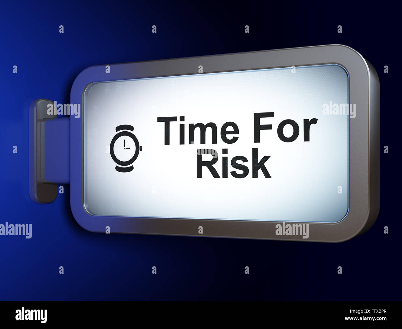 Timeline concept: Time For Risk and Watch on billboard background Stock ...