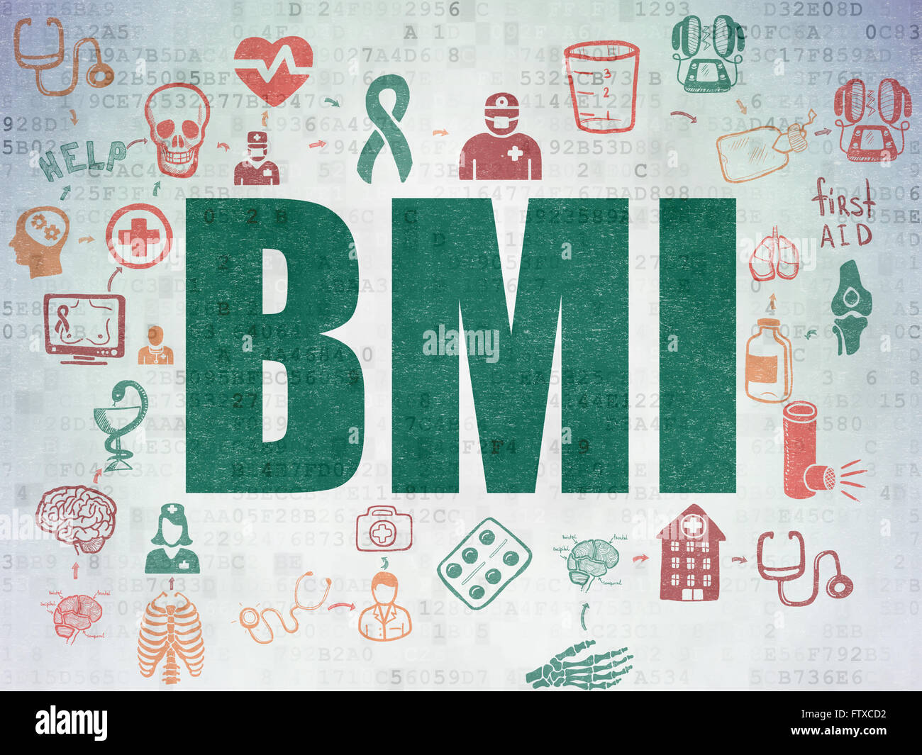 Healthcare concept: BMI on Digital Paper background Stock Photo - Alamy