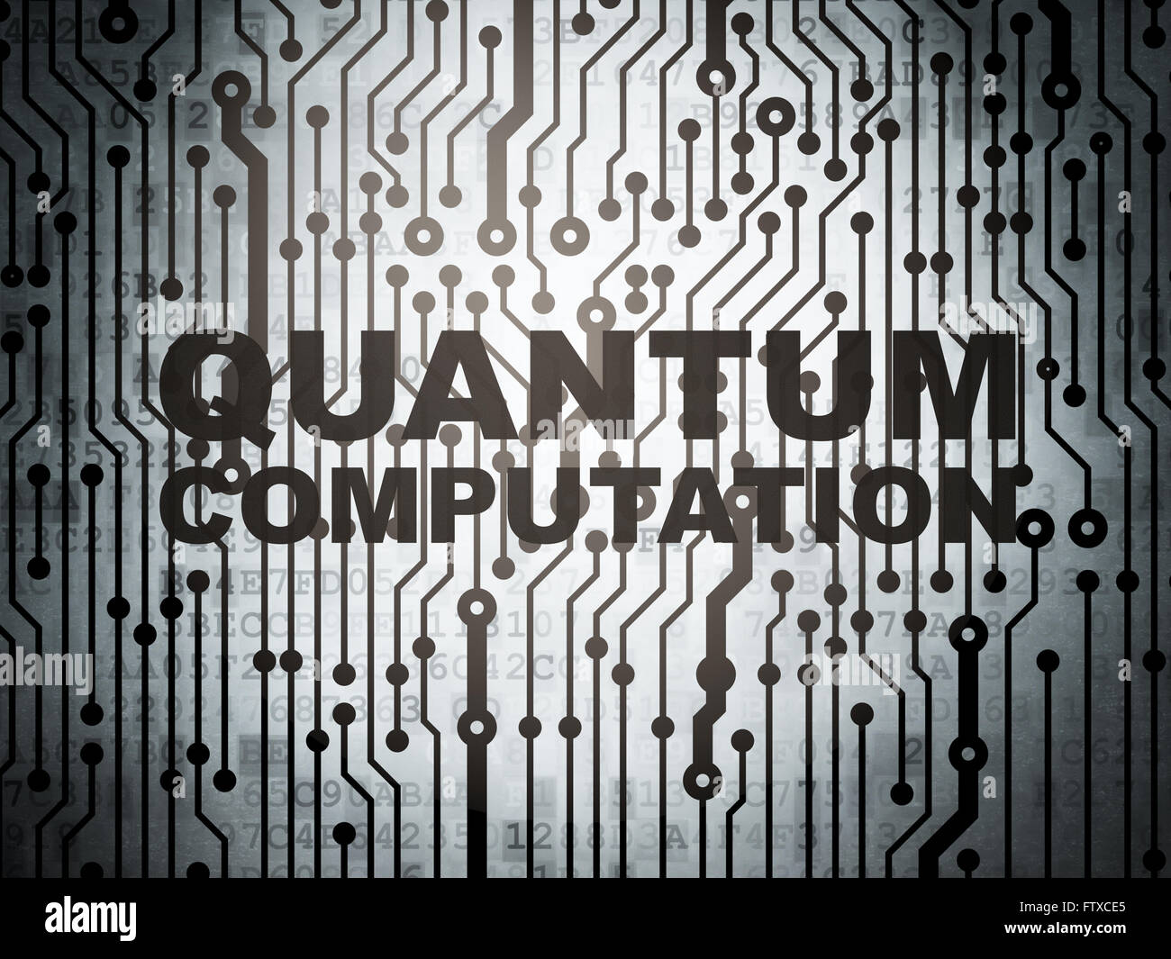 Science concept: circuit board with Quantum Computation Stock Photo - Alamy