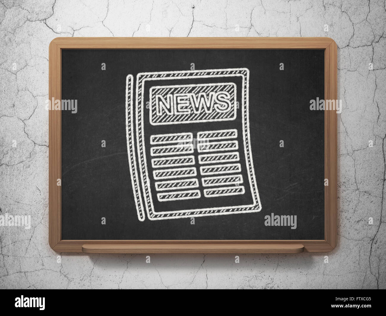 News concept: Newspaper on chalkboard background Stock Photo - Alamy