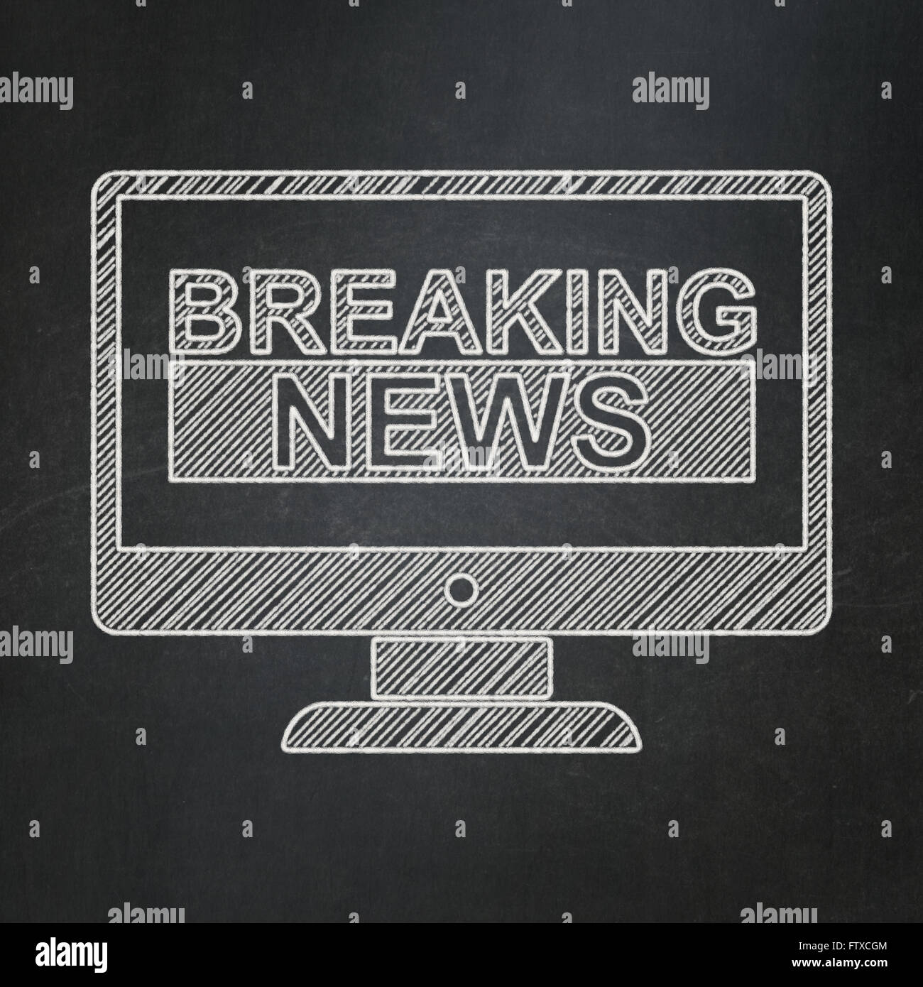 News concept: Breaking News On Screen on chalkboard background Stock ...