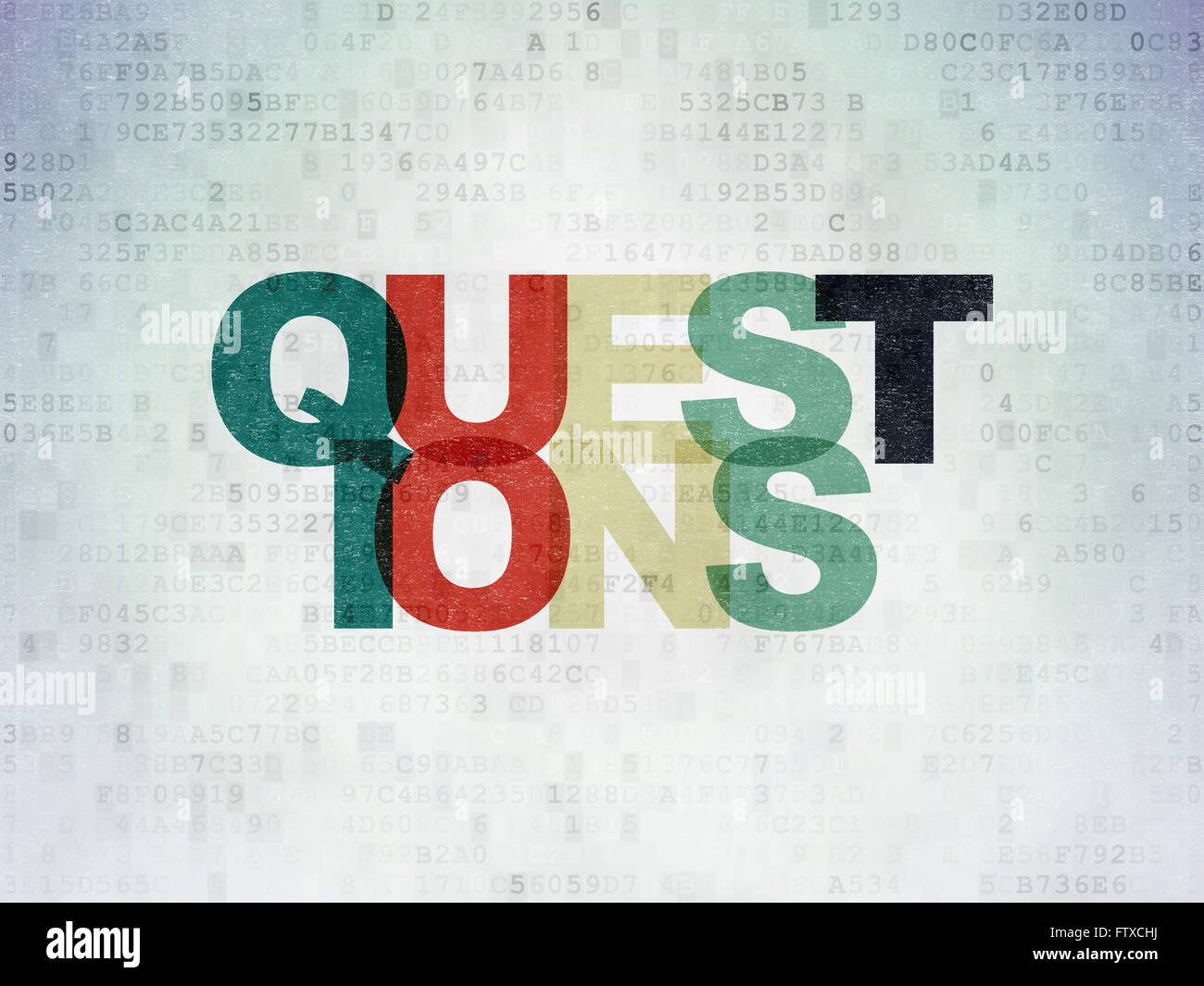 Learning concept: Questions? on Digital Paper background Stock Photo ...
