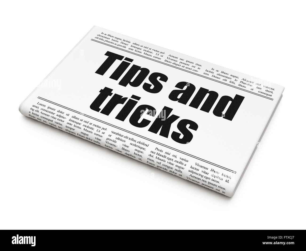 Education concept: newspaper headline Tips And Tricks Stock Photo - Alamy