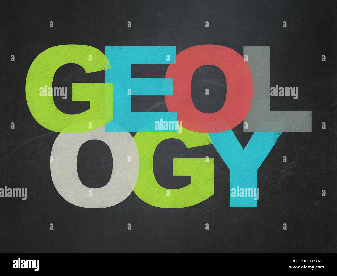 Studying concept: Geology on School Board background Stock Photo - Alamy