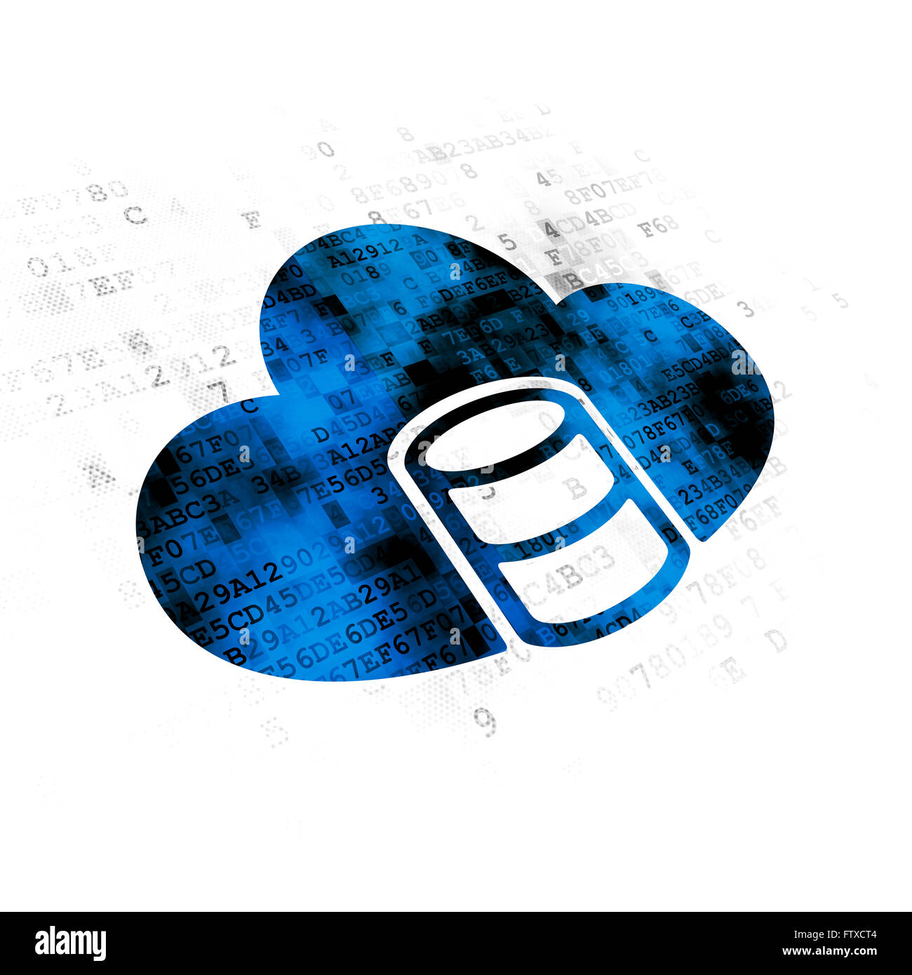 Programming concept: Database With Cloud on Digital background Stock Photo - Alamy