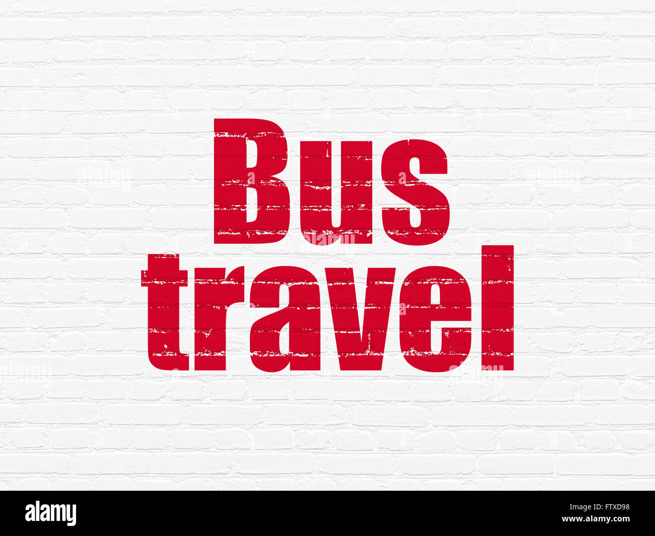 Vacation concept: Bus Travel on wall background Stock Photo - Alamy