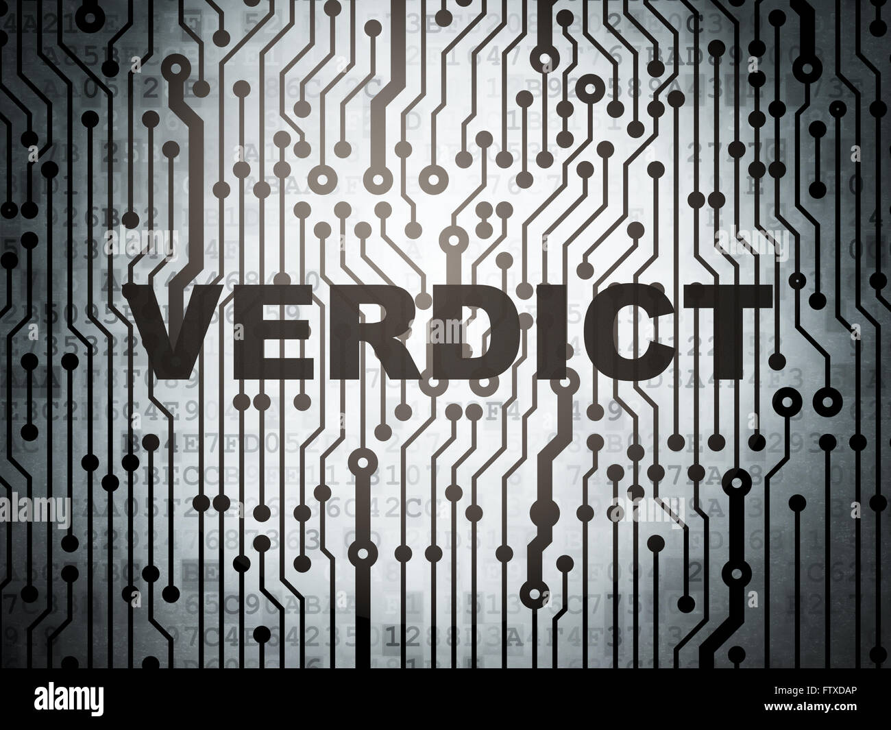 Law concept: circuit board with Verdict Stock Photo - Alamy