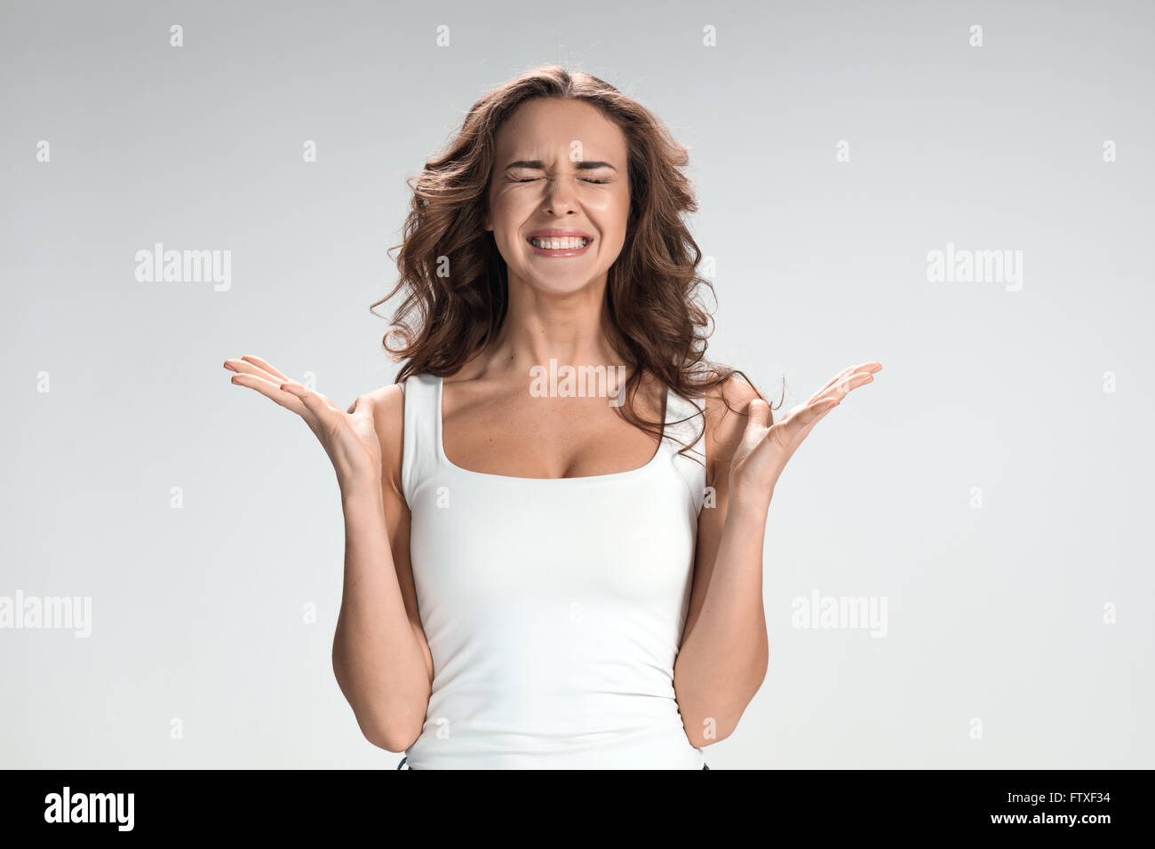 The young woman's portrait with happy emotions Stock Photo - Alamy