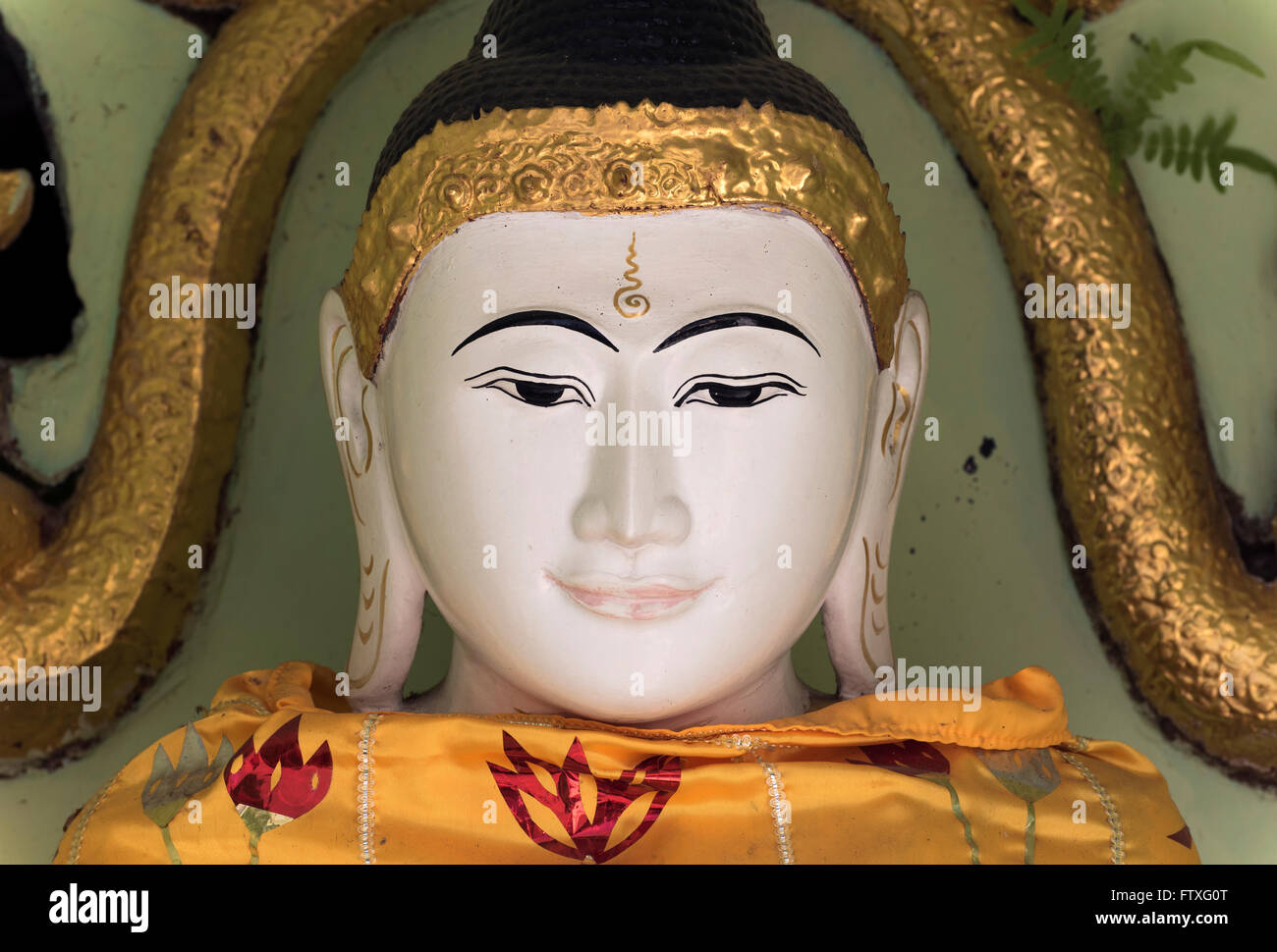 Buddha statue, Shwedagon Pagoda, Yangon (Rangoon), Myanmar (Burma Stock ...