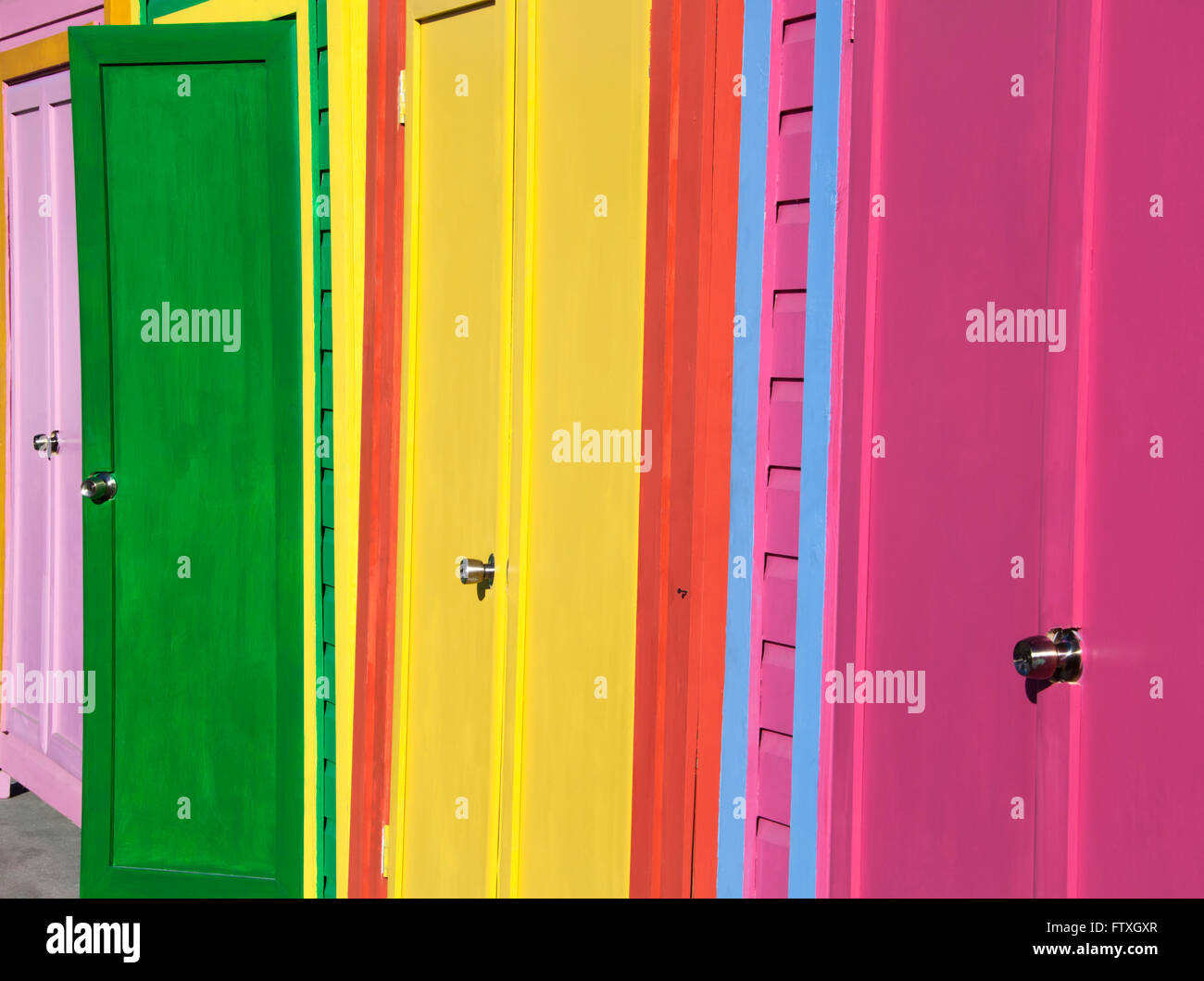 Bright Caribbean colors in a morning light on Nassau city street (The ...