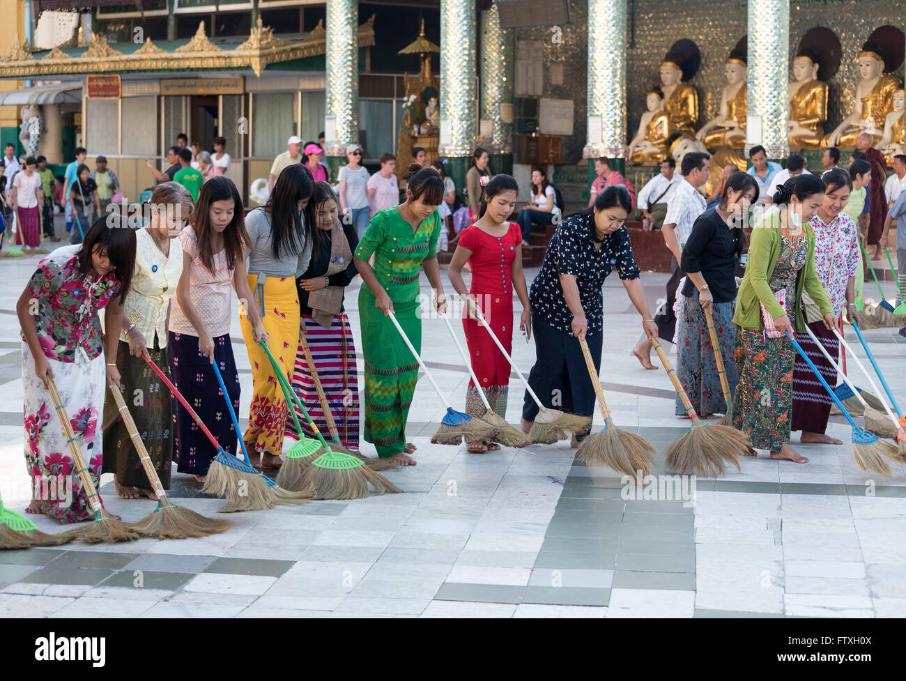 Shwedagon cleaning myanmar hi-res stock photography and images - Alamy