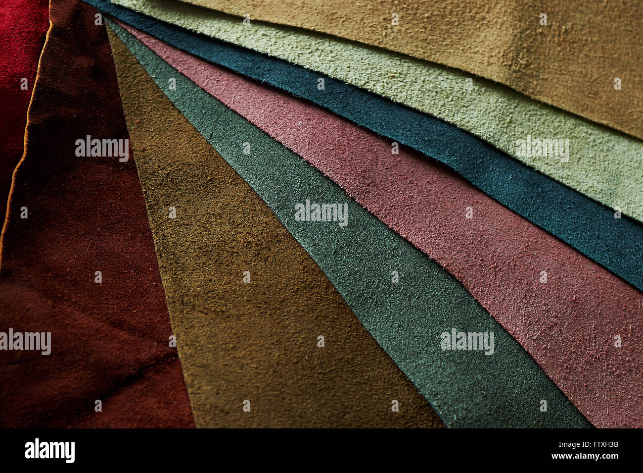 Leather samples close up Stock Photo - Alamy