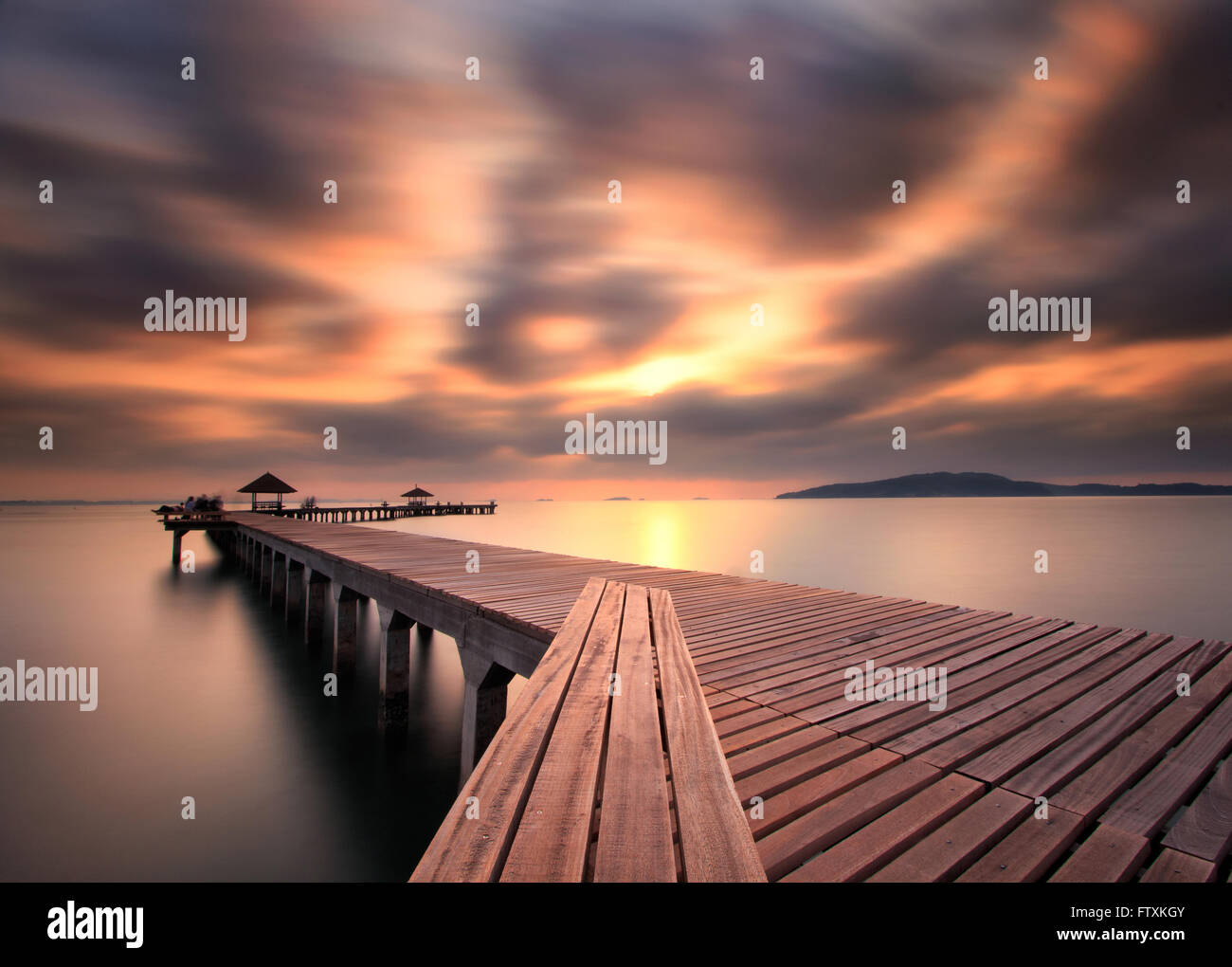 The long bridge over the sea,Thailand Stock Photo - Alamy