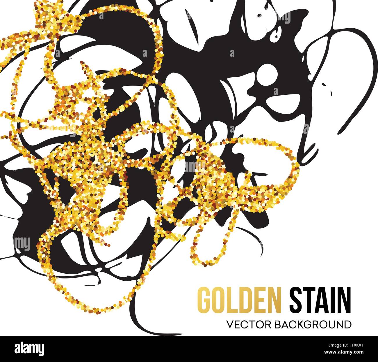 Golden hand-drawn design elements. Vector templates for posters, flyers ...