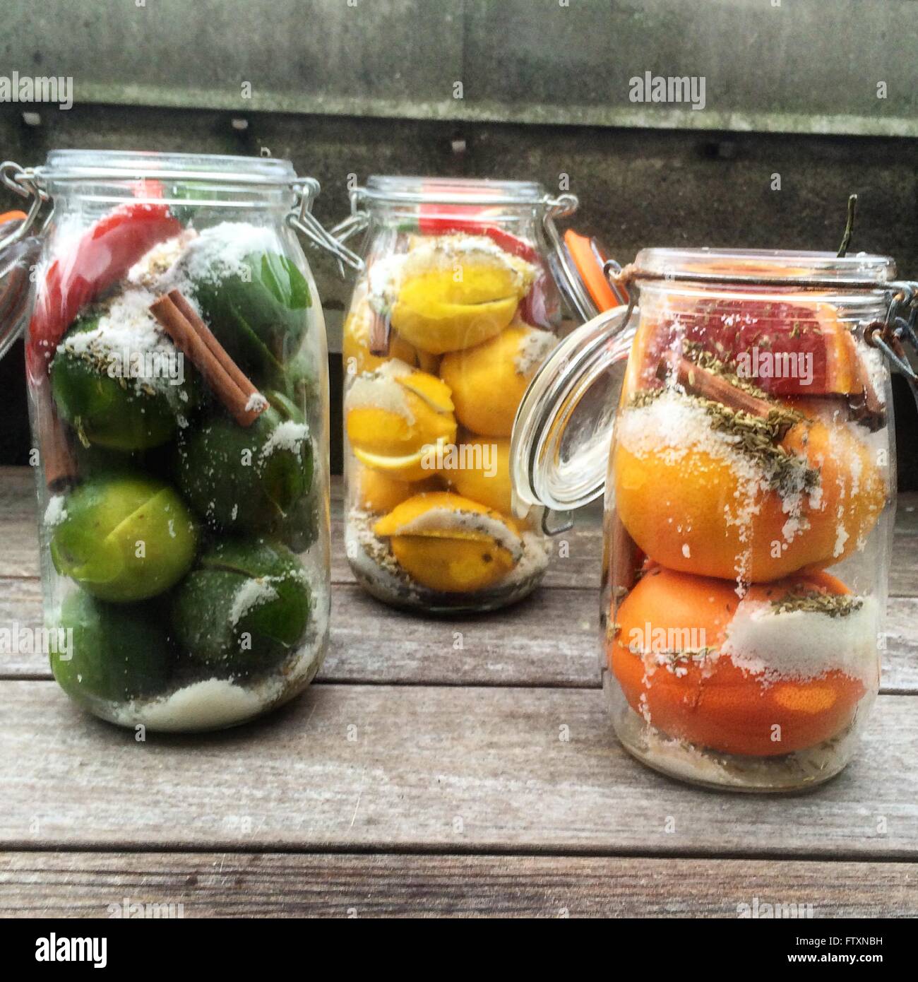 Jars of Moroccan salt pickled citrus fruits Stock Photo - Alamy