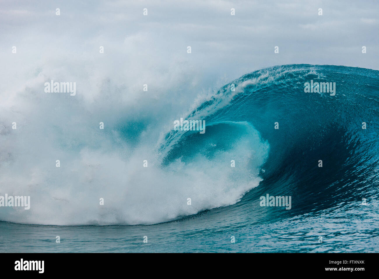Barrel wave crashing over reef hi-res stock photography and images - Alamy