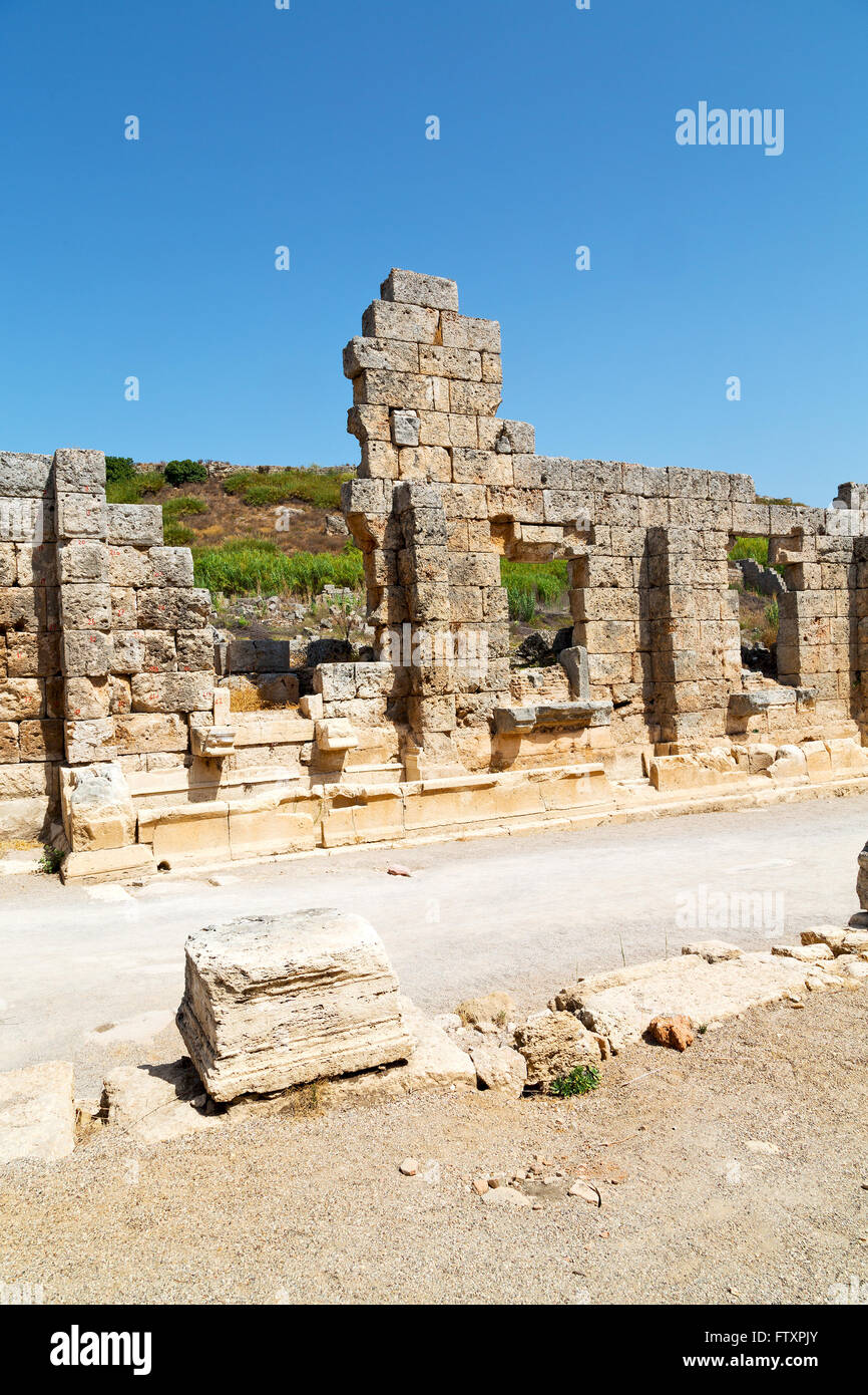 old construction in asia turkey the column and the roman temple Stock ...