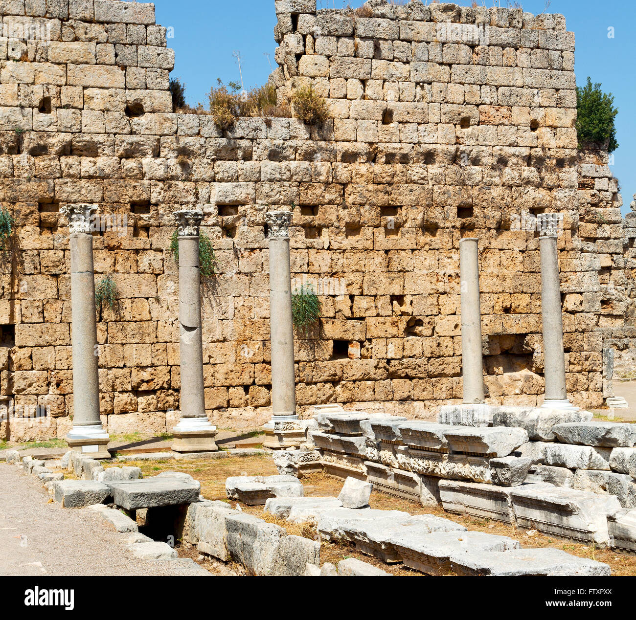 old construction in asia turkey the column and the roman temple Stock ...