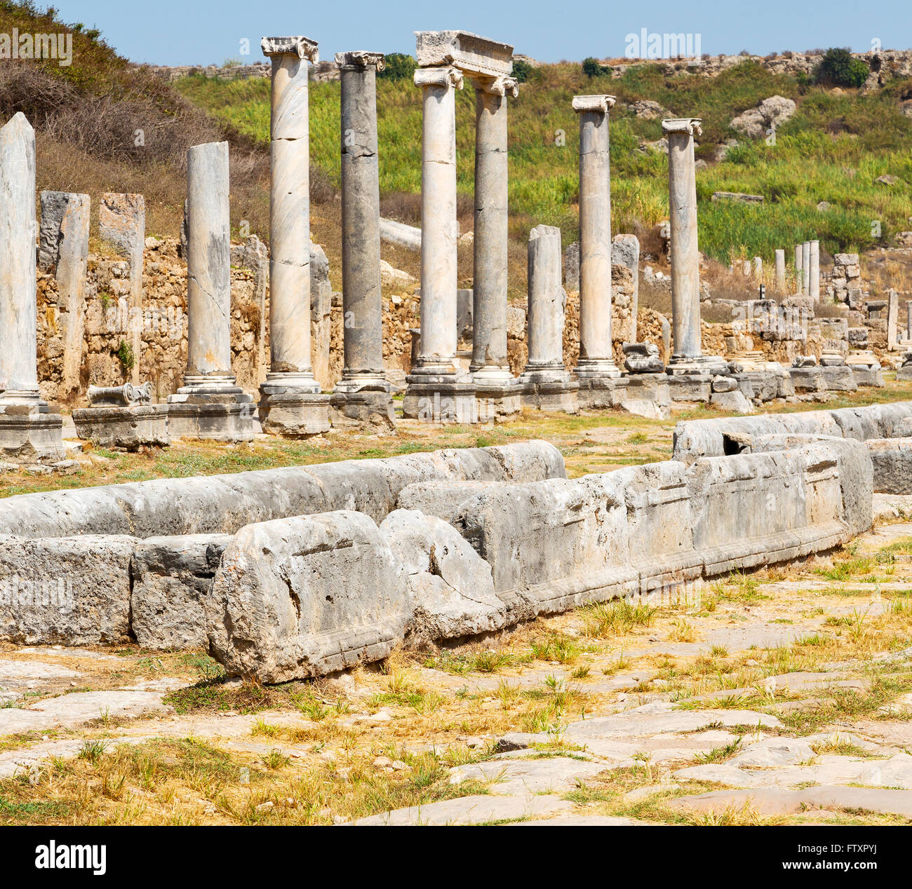 old construction in asia turkey the column and the roman temple Stock ...