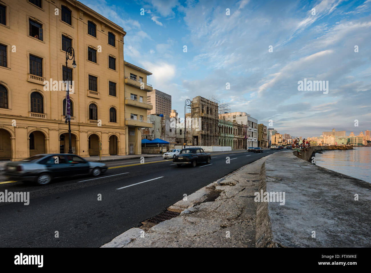 Havana, Cuba - September 22, 2015: Street scene from famous Malecon ...