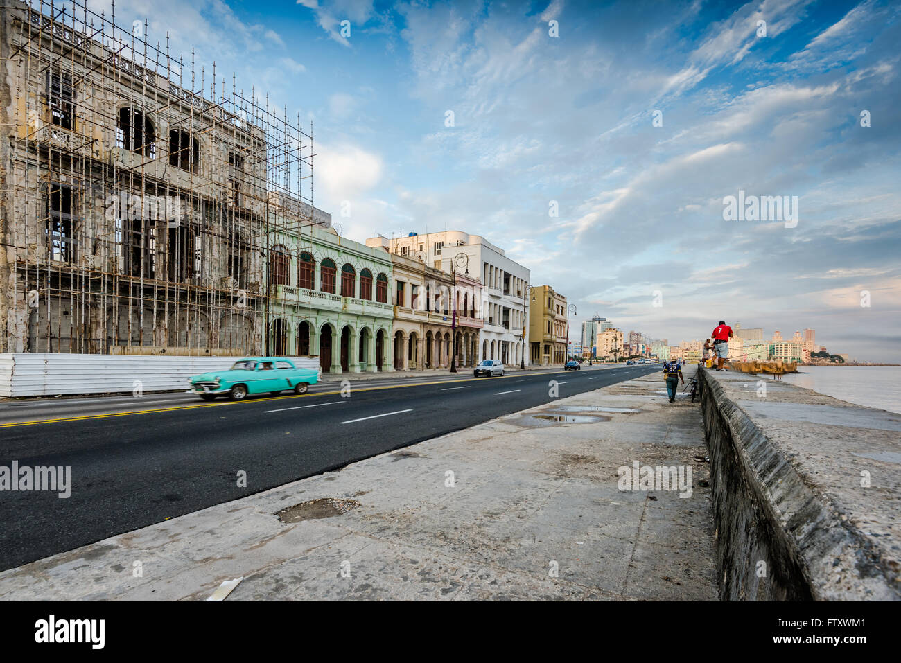 Havana, Cuba - September 22, 2015: Street scene from famous Malecon ...