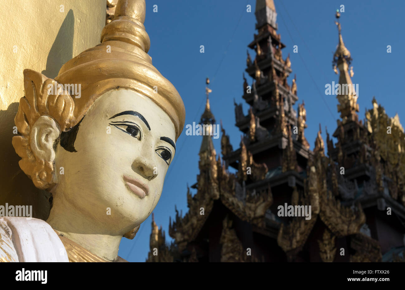 Spirit (nat) statue at Shwedagon Pagoda, Yangon (Rangoon), Myanmar ...