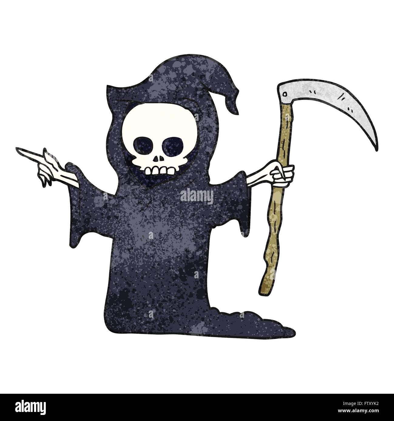 freehand textured cartoon death with scythe Stock Vector Image & Art ...