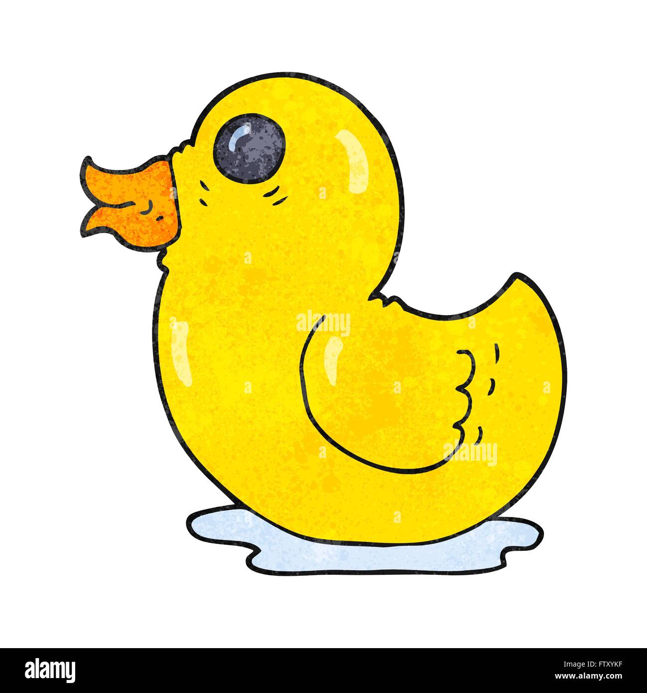freehand textured cartoon rubber duck Stock Vector Image & Art - Alamy