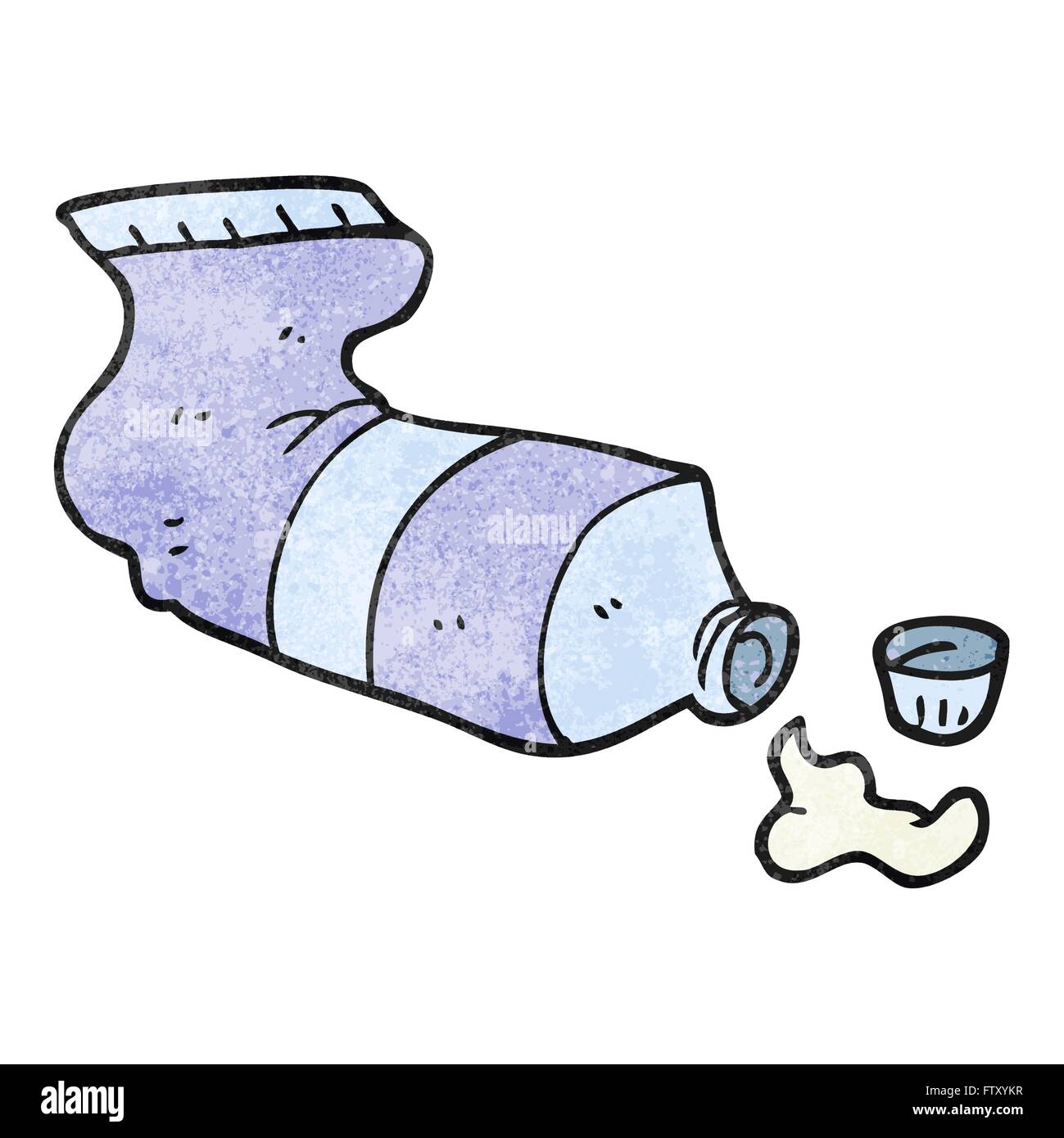 freehand textured cartoon squeezed tube of toothpaste Stock Vector ...