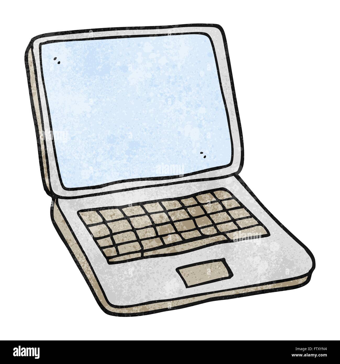 freehand textured cartoon laptop computer Stock Vector Image & Art - Alamy