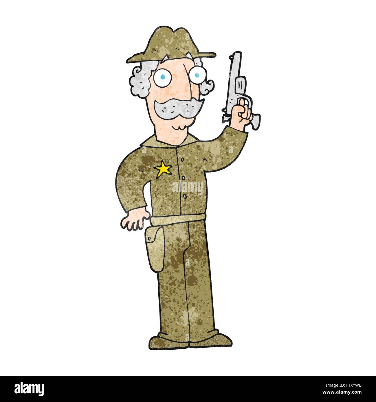freehand textured cartoon sheriff Stock Vector Image & Art - Alamy