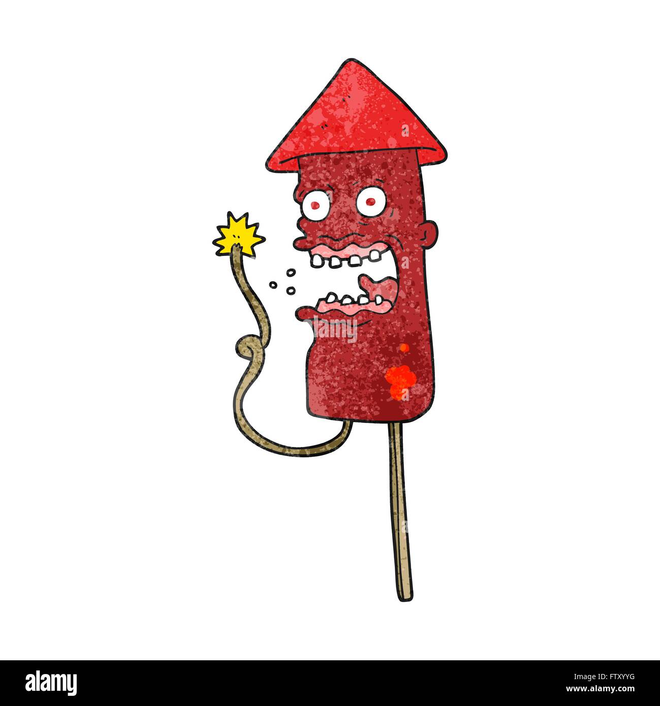 freehand textured cartoon screaming firework Stock Vector Image & Art ...