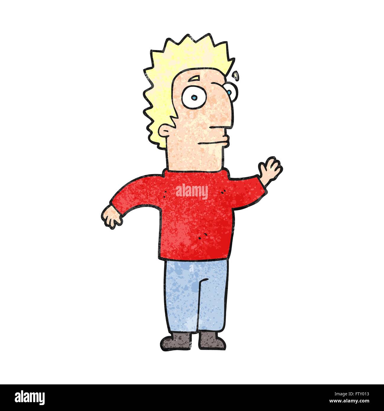 freehand textured cartoon man waving Stock Vector Image & Art - Alamy