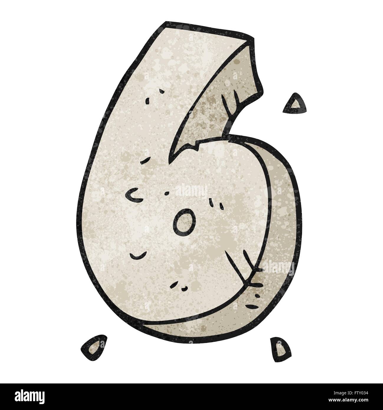freehand textured cartoon stone number six Stock Vector Image & Art - Alamy