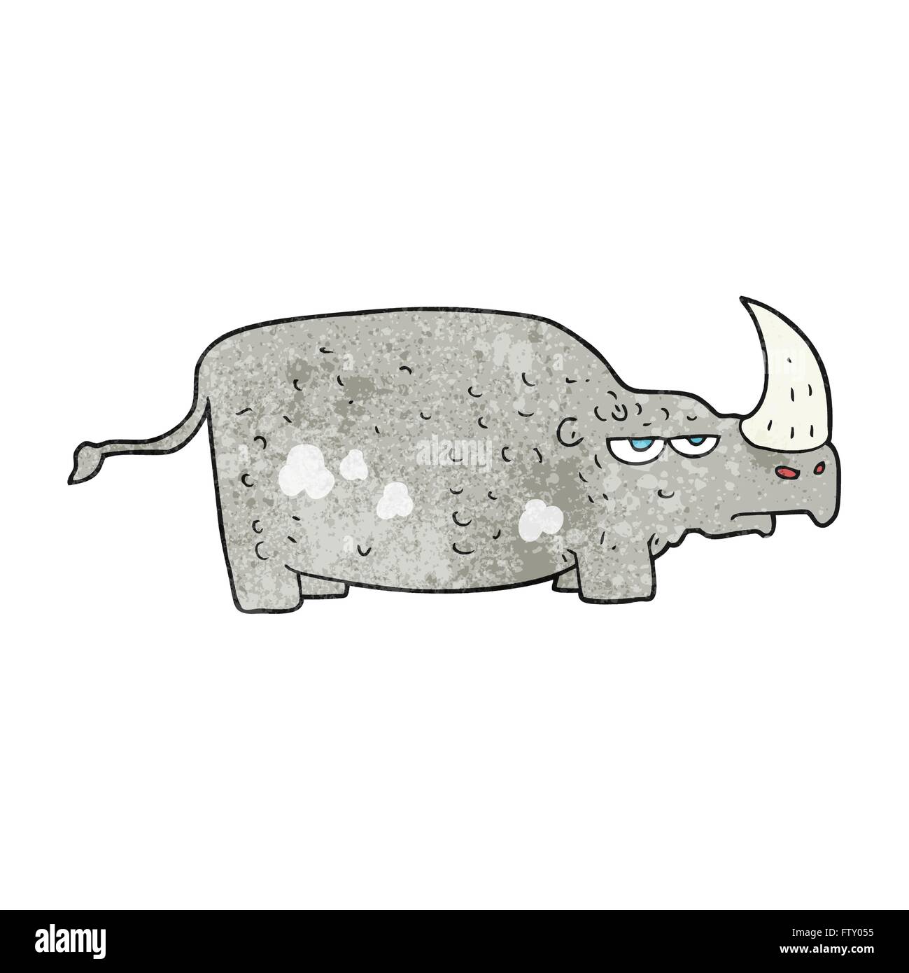 freehand textured cartoon rhino Stock Vector Image & Art - Alamy