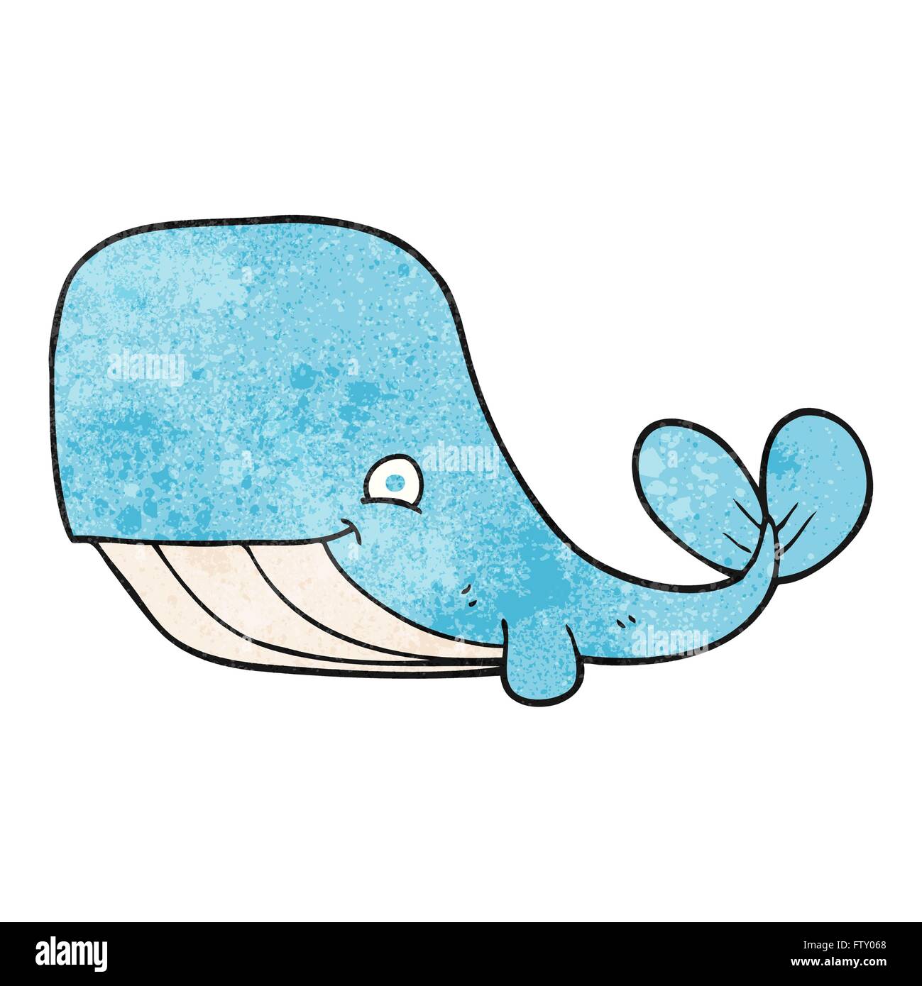 freehand textured cartoon happy whale Stock Vector Image & Art - Alamy