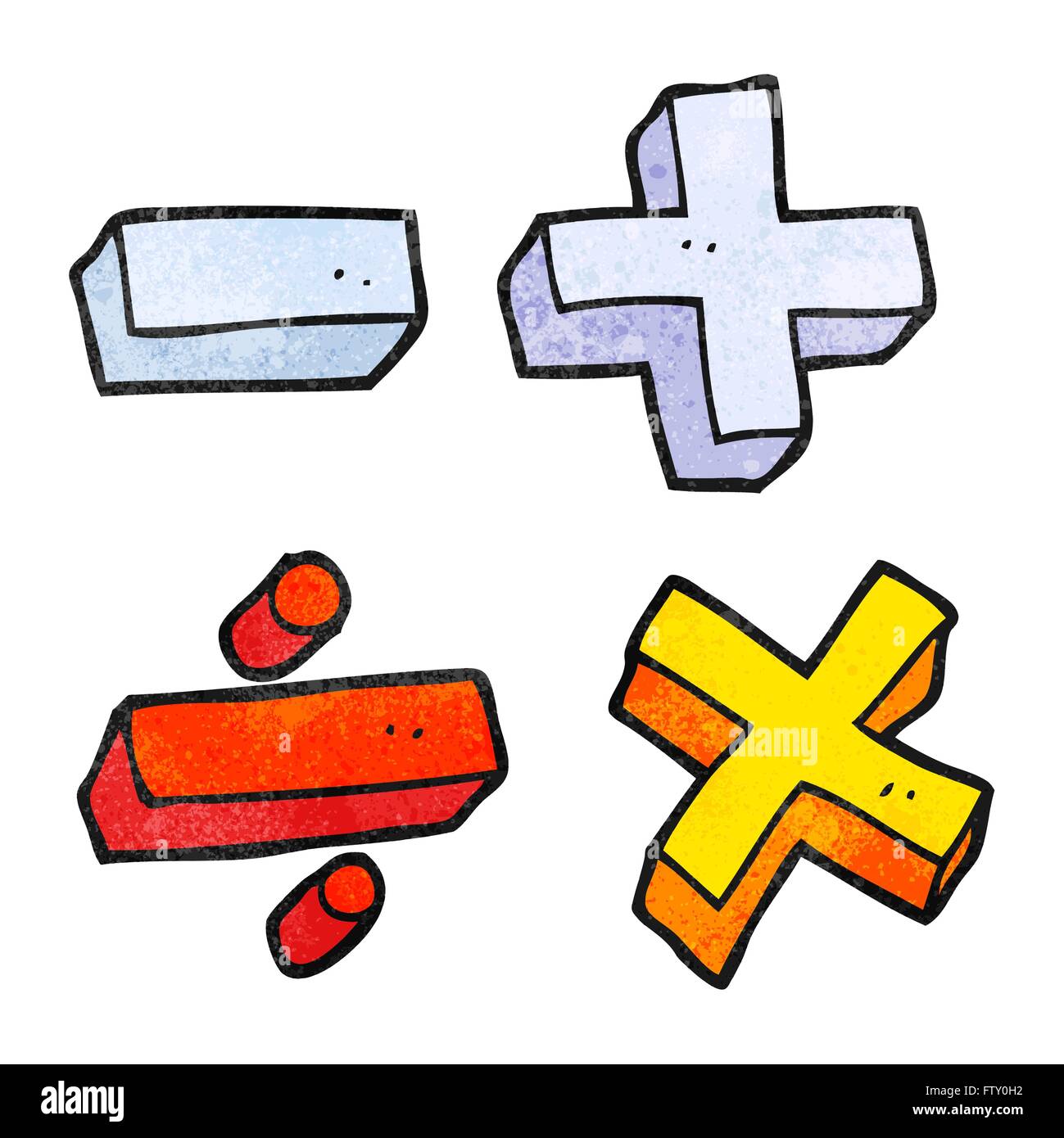 freehand textured cartoon math symbols Stock Vector Image & Art - Alamy