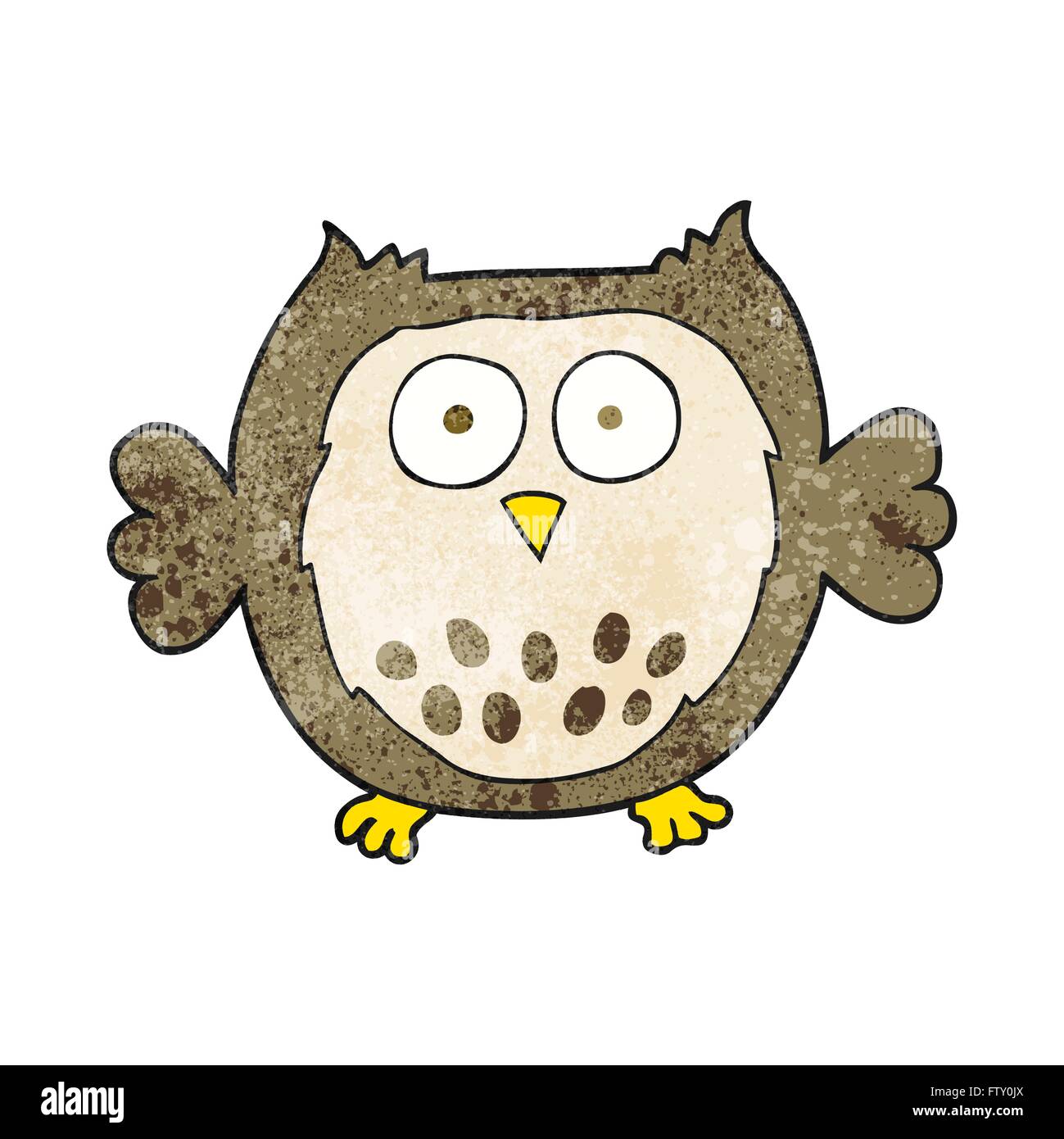 freehand textured cartoon owl Stock Vector Image & Art - Alamy